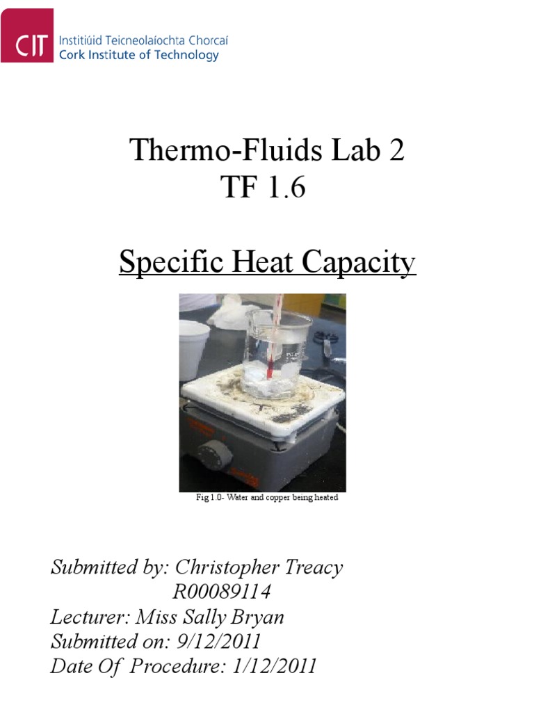Thermo-Fluids Lab 2 TF 1.6 Specific Heat Capacity | PDF