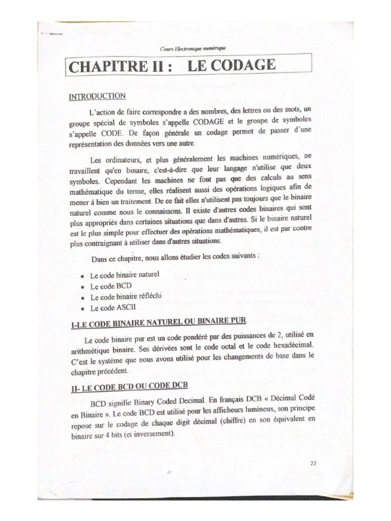 Cours Electronique Numérique-1 | PDF