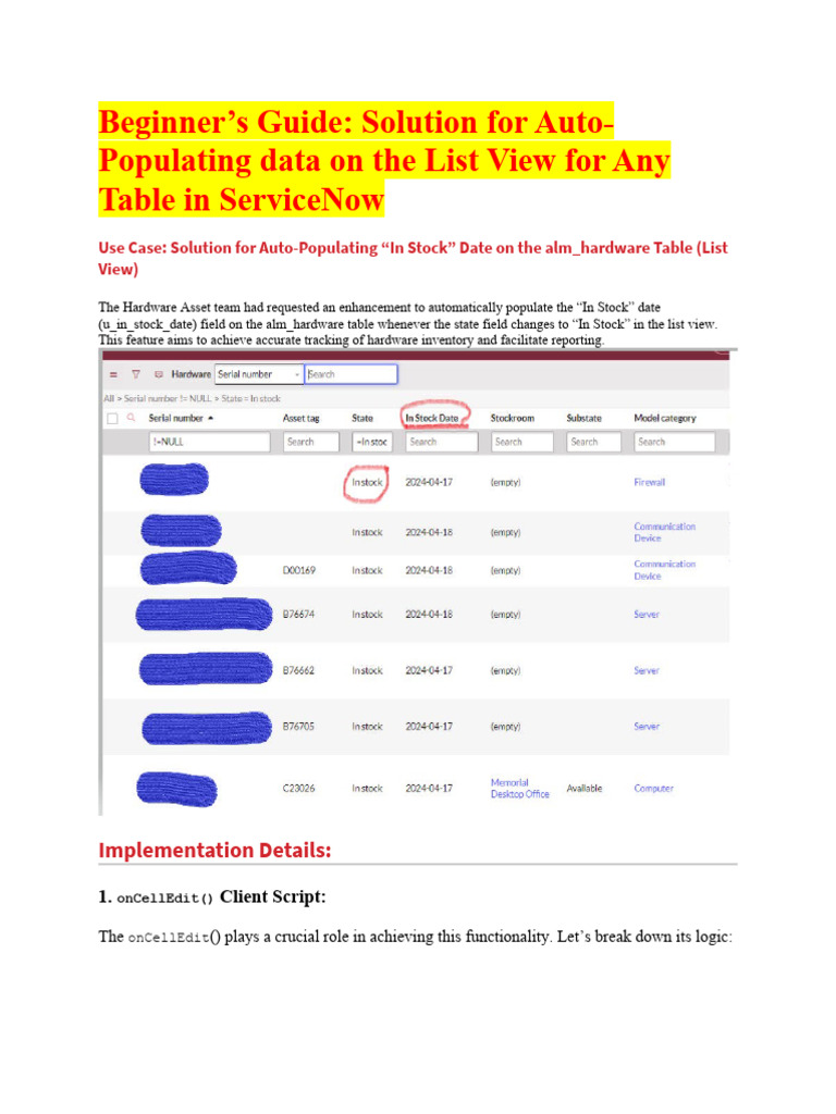 Solution For Auto-Populating Data On The List View | PDF | Callback (Computer Programming ...