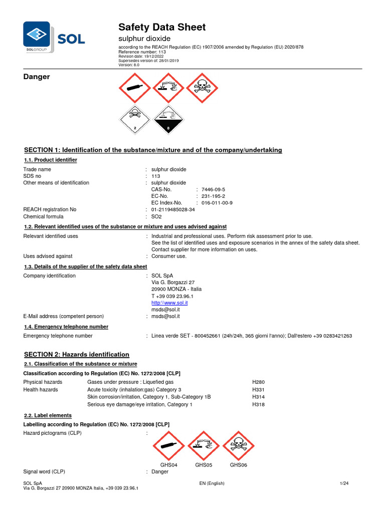 MSDS 113 Soleng en 8.0 | PDF | Occupational Safety And Health | Safety