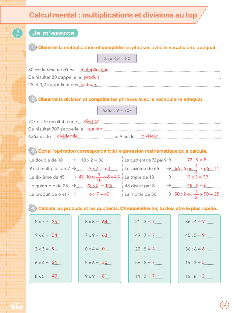 Multiplications Et Divisions... Au Top | PDF