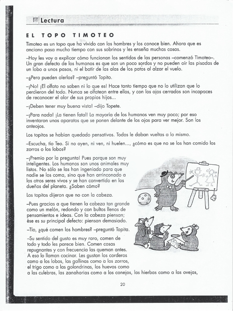 Topo Timoteo - Comprensión Escrita | PDF