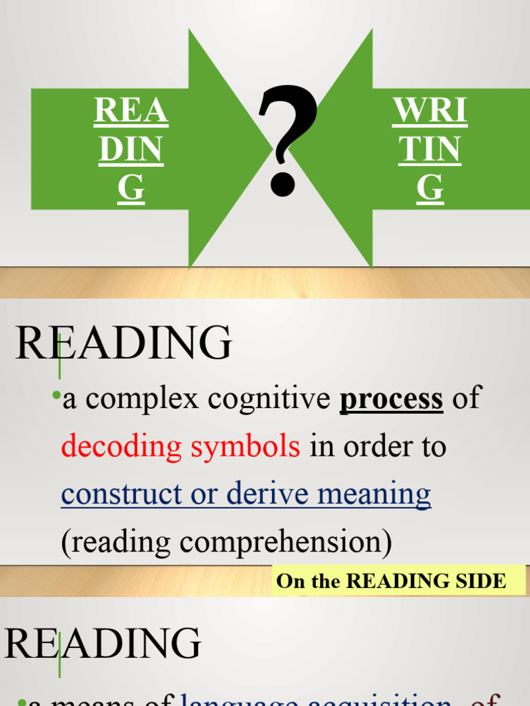 Definition Reading and Writing | PDF | Reading Comprehension | Writing
