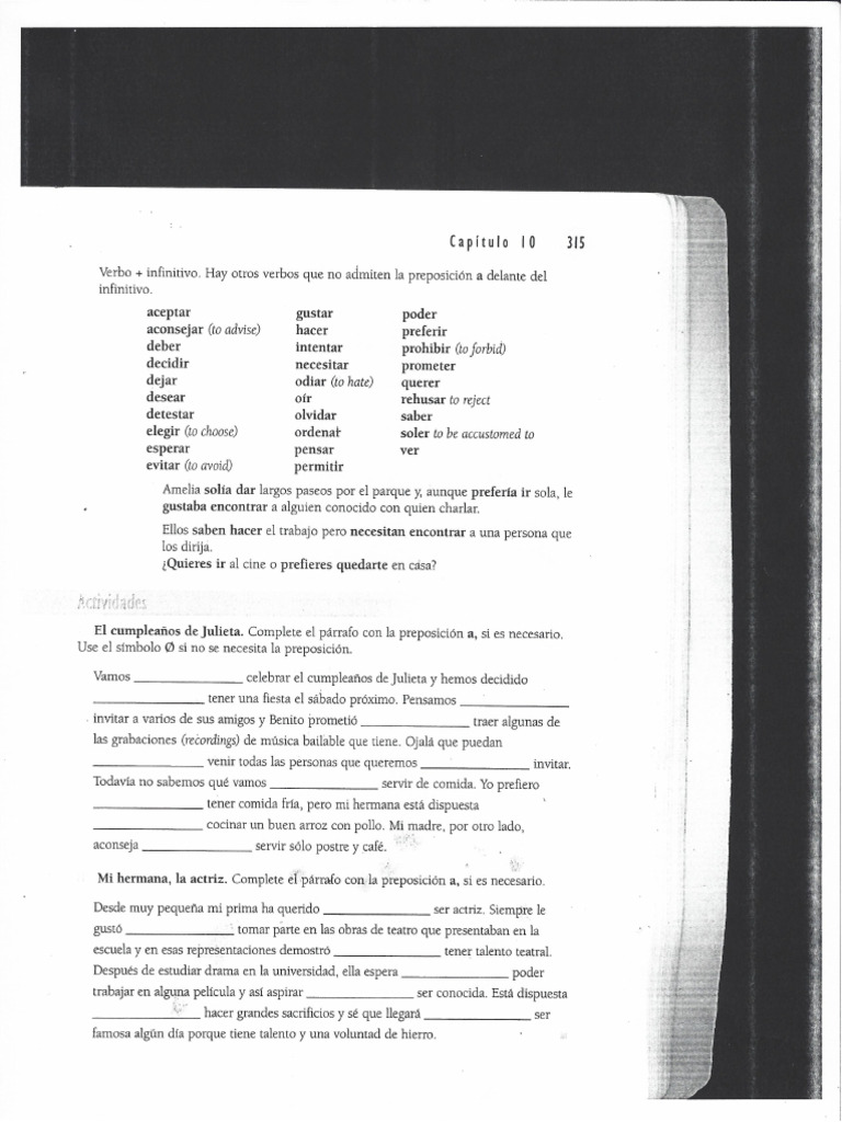 Verbos Con Preposiciones | PDF