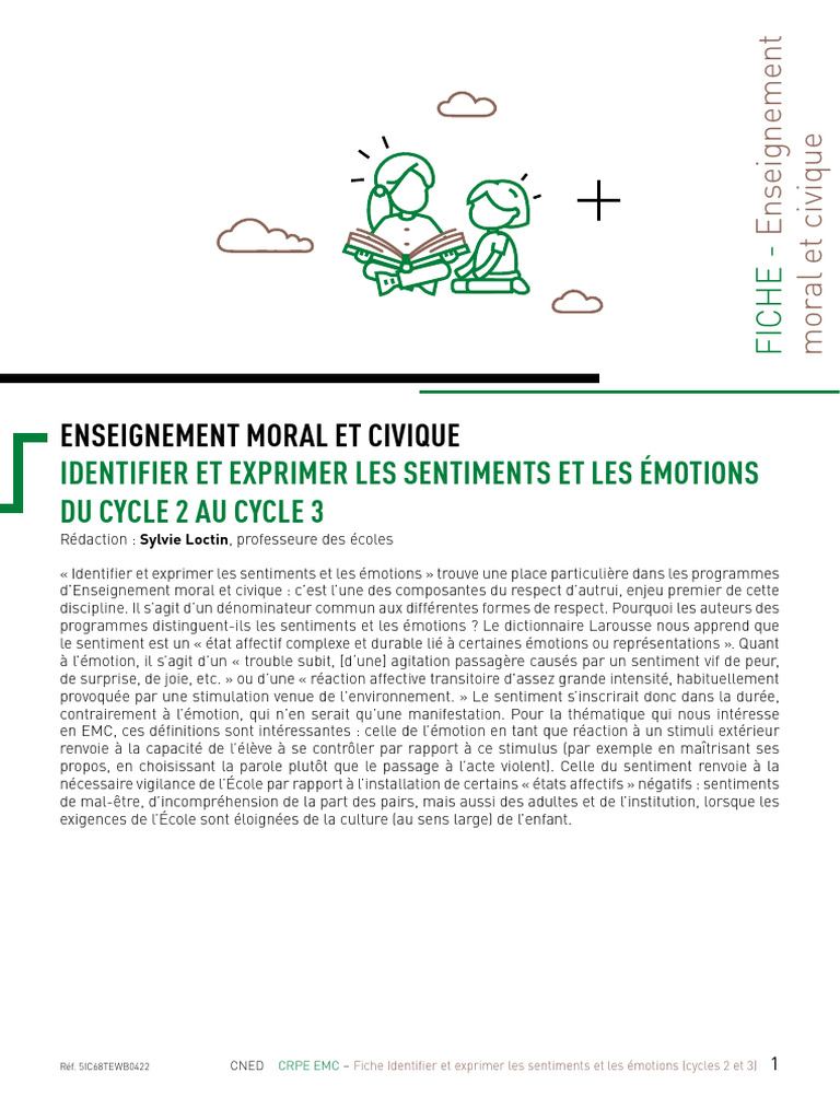 Identifier Et Exprimer Les Sentiments Et Les Émotions Cycles 2 Et 3 ...