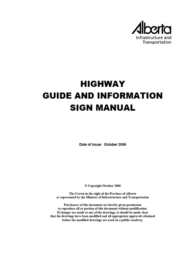 Highway Guide and Information Sign Manual | PDF | Interchange (Road ...