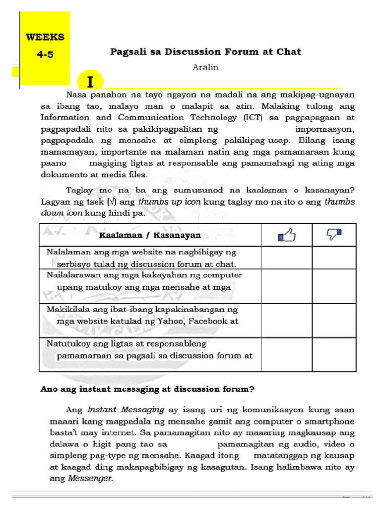 Pagsasanay Epp 5 Q4, W4-5 | PDF