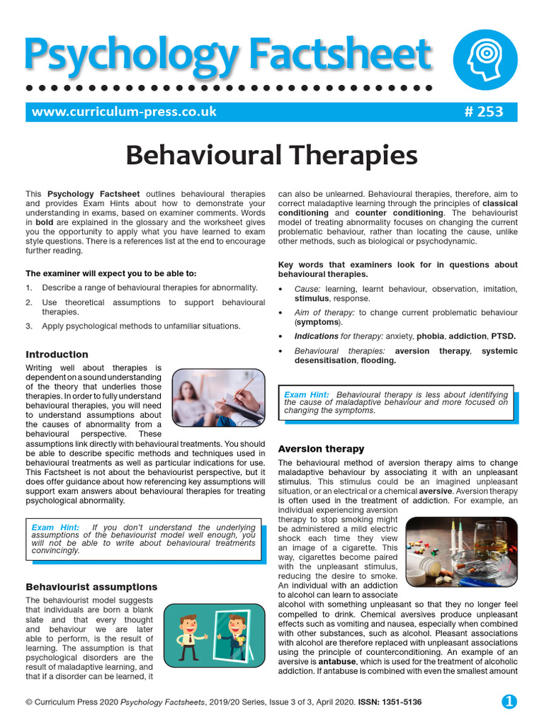 253 Behavioural Therapies | PDF | Behaviour Therapy | Phobia