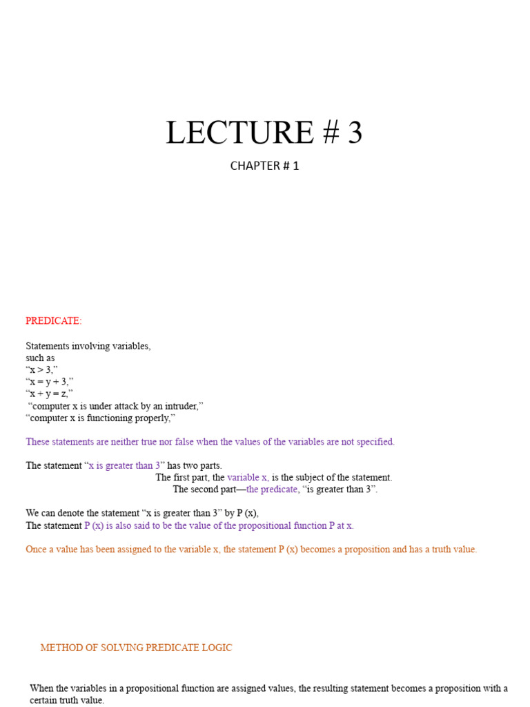 Lecture # 3. | PDF | Semantics | Formalism (Deductive)