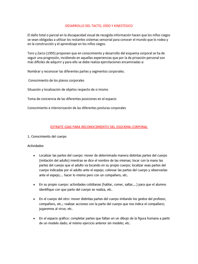 Desarrollo Del Tacto | PDF | Mano | Bailes