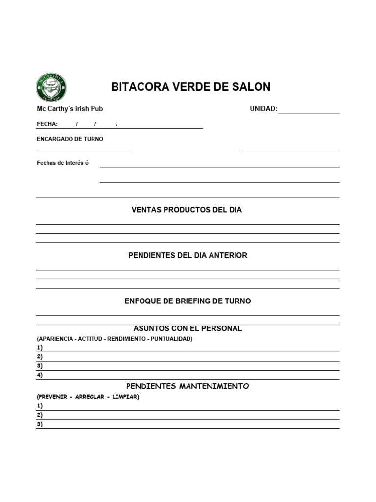 Bitacora Verde MC | PDF | Inicio | Implementos nacionales