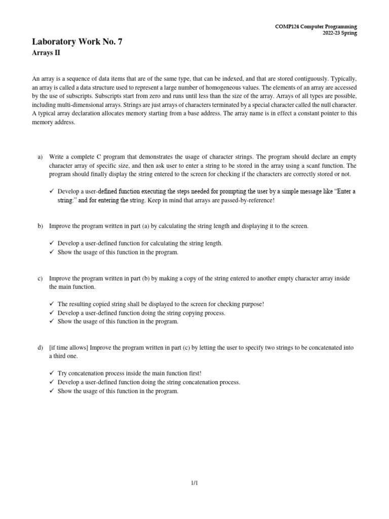 124 LabWork-07 | PDF | String (Computer Science) | Computer Program