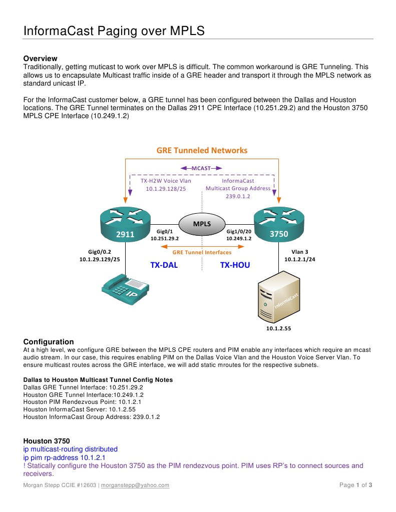 Informacast Paging Over MPLS | PDF | Multiprotocol Label Switching ...