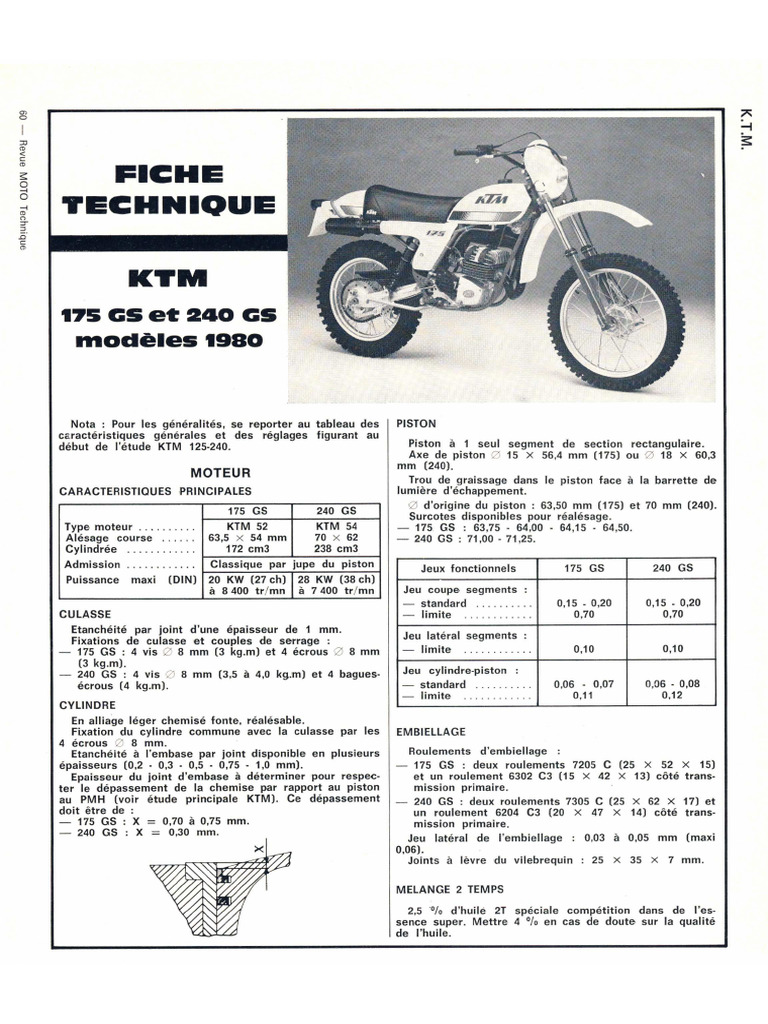 1980 - Moto Technique KTM 175GS e 240GS | PDF