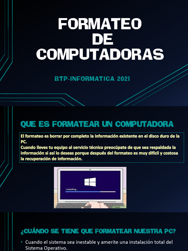 Formateo de PC | PDF | Windows 10 | Microsoft Windows