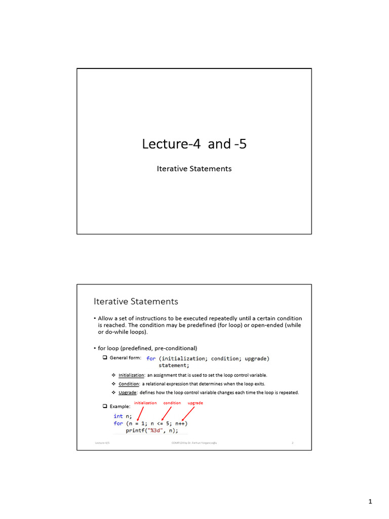 124 Lecture-04 | PDF | Control Flow | Computer Programming