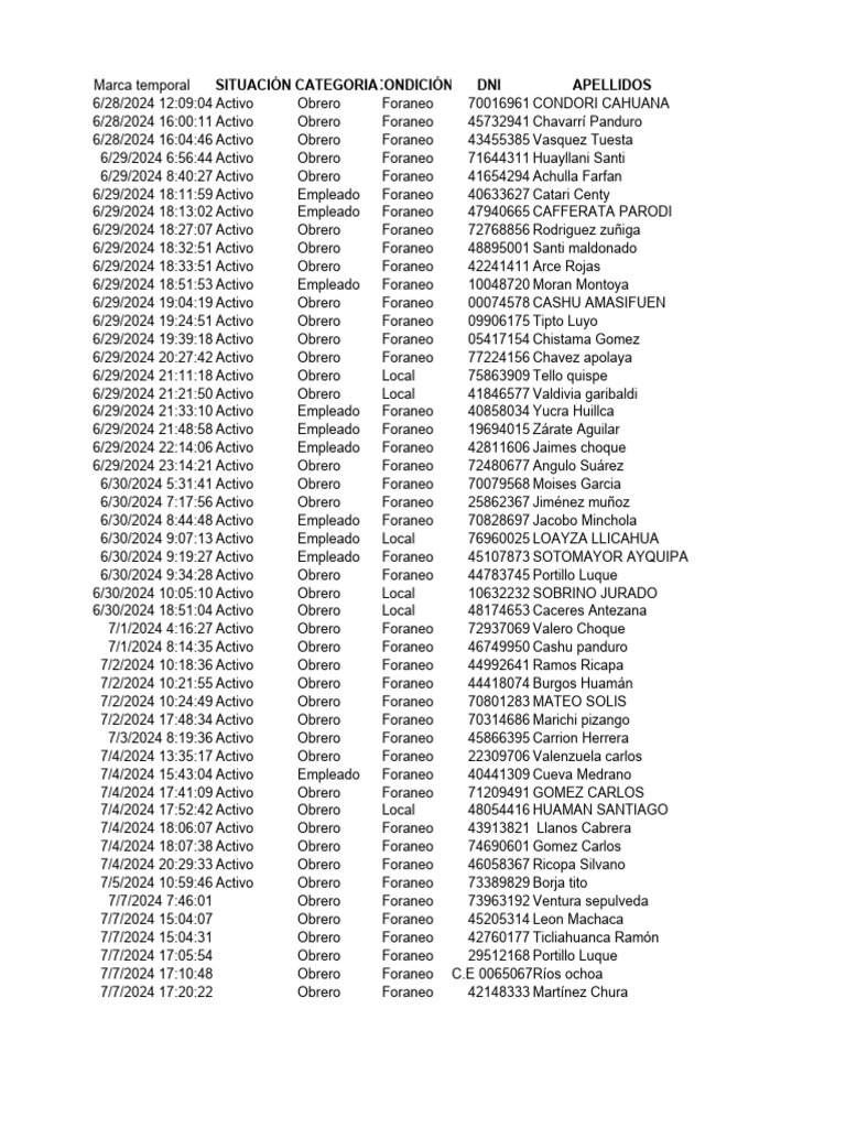 Copia de PADRON SHOUTE METAL S.A.C 11 | PDF | Industria pesada | Minería