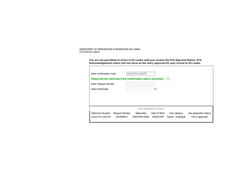 ETA - Check Application Status | PDF