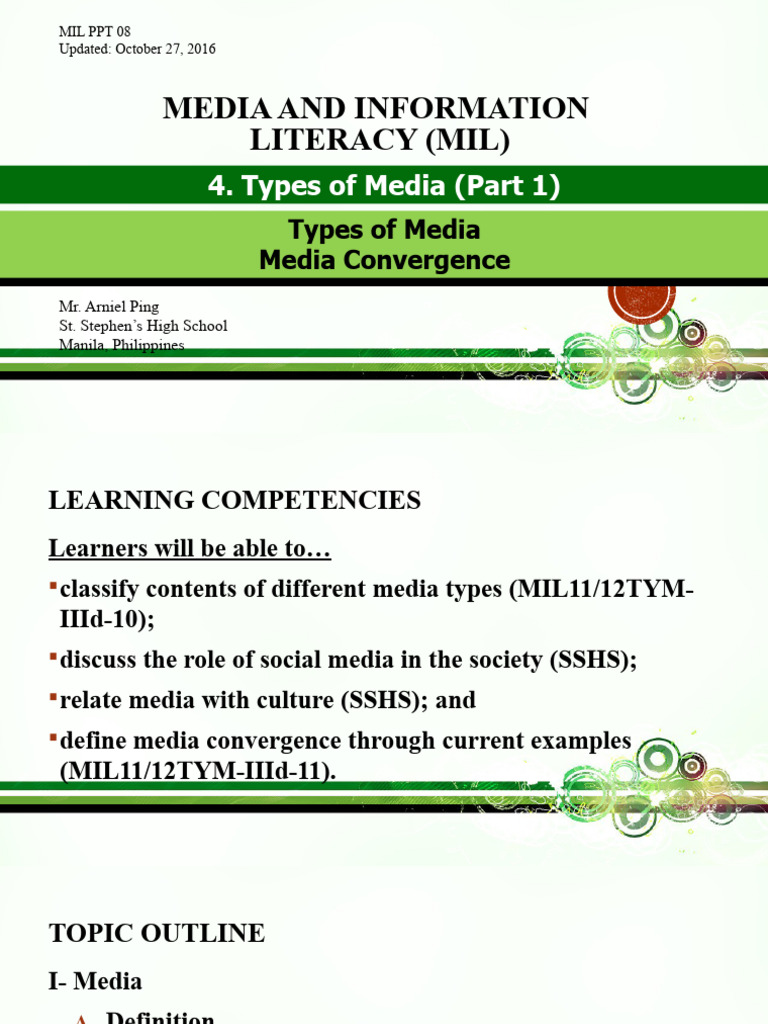 Types of Media (Part 1) - Types of Media and Media Convergence | PDF ...