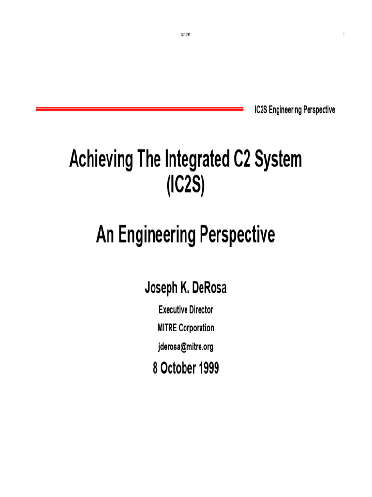 Achieving The Integrated C2 System (IC2S) An Engineering Perspective ...