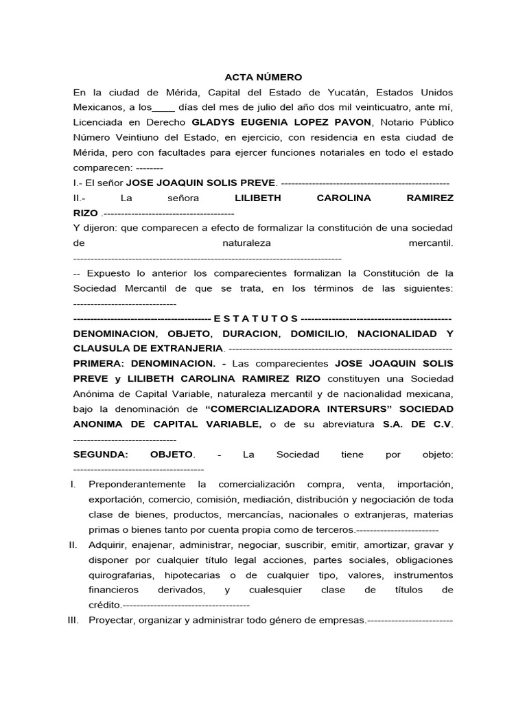 2 - Comercializadora | PDF | Sociedad de responsabilidad limitada ...