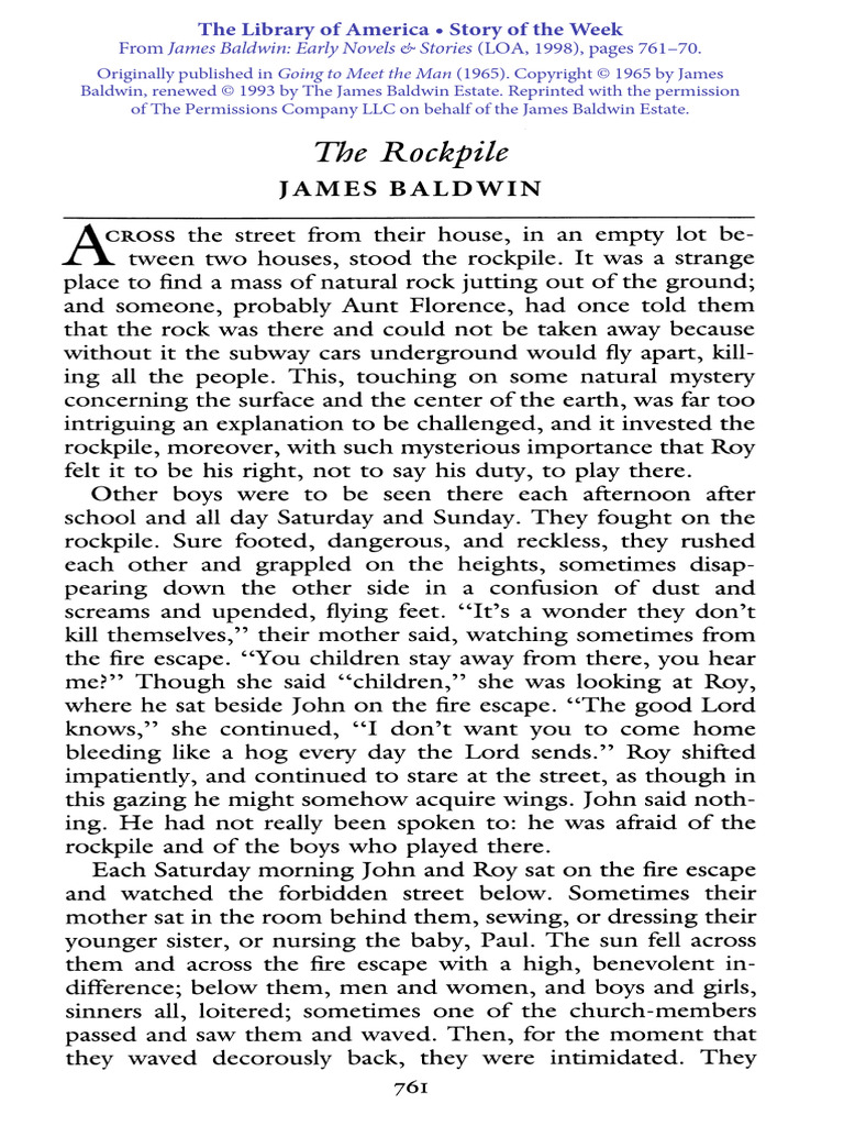 The Rockpile (James Baldwin) | PDF