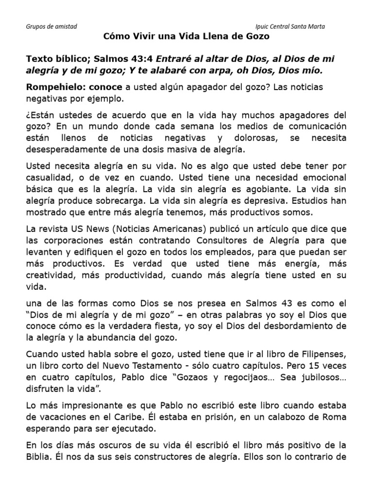 Como Tener Gozo | PDF | Oración