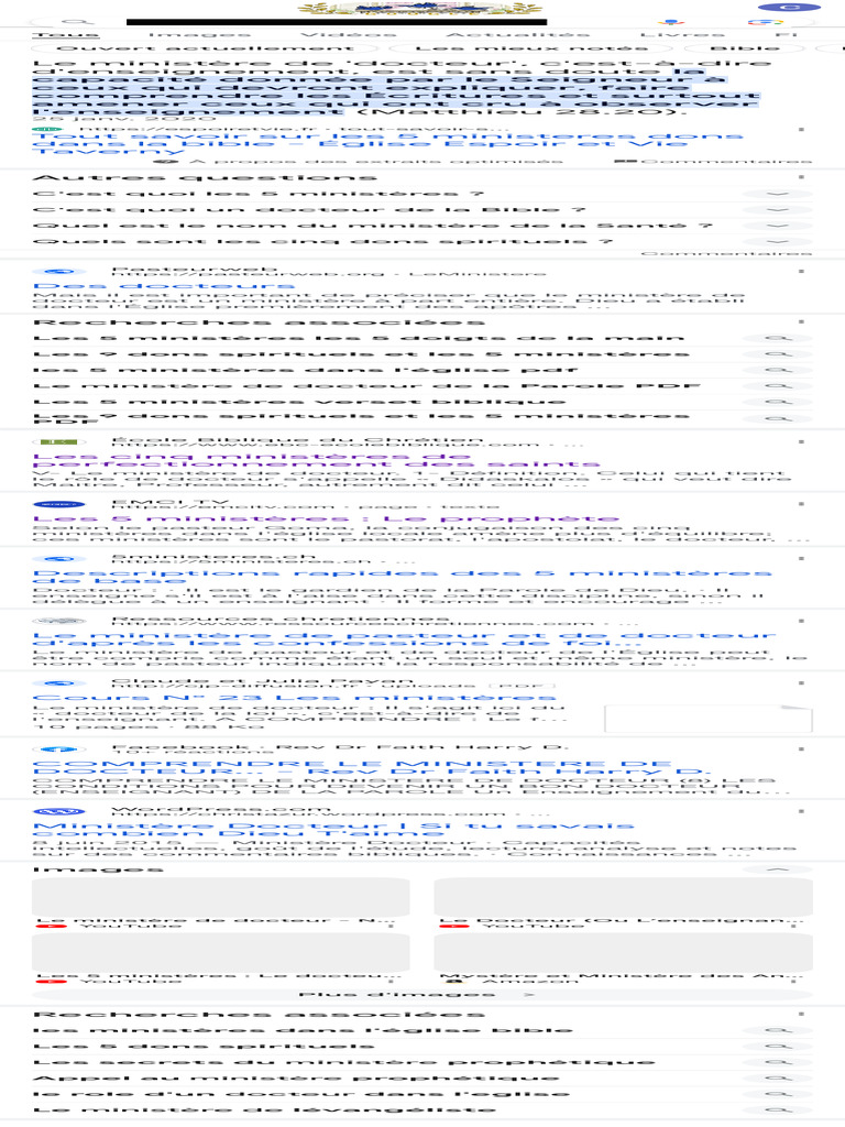 Ministère de Docteur - Recherche Google | PDF | Bible | Église chrétienne