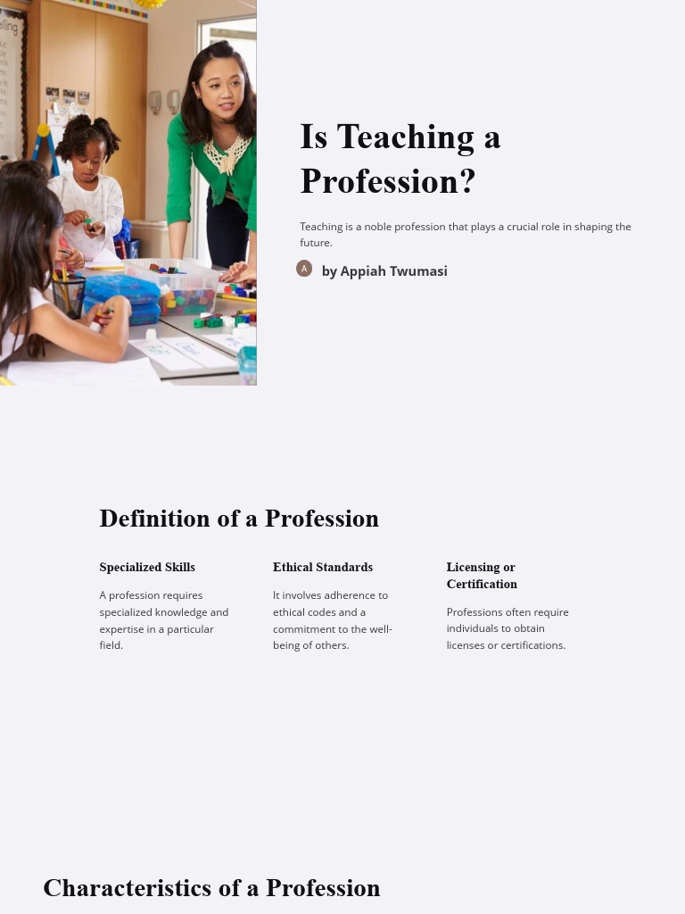 Teaching: A Noble Profession Explained | PDF | Profession | Teachers