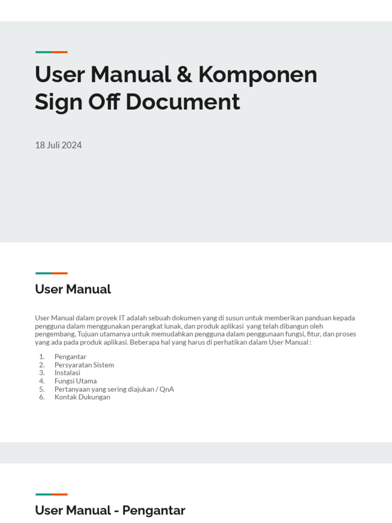 04 User Manual & Komponen Sign Off Document | PDF
