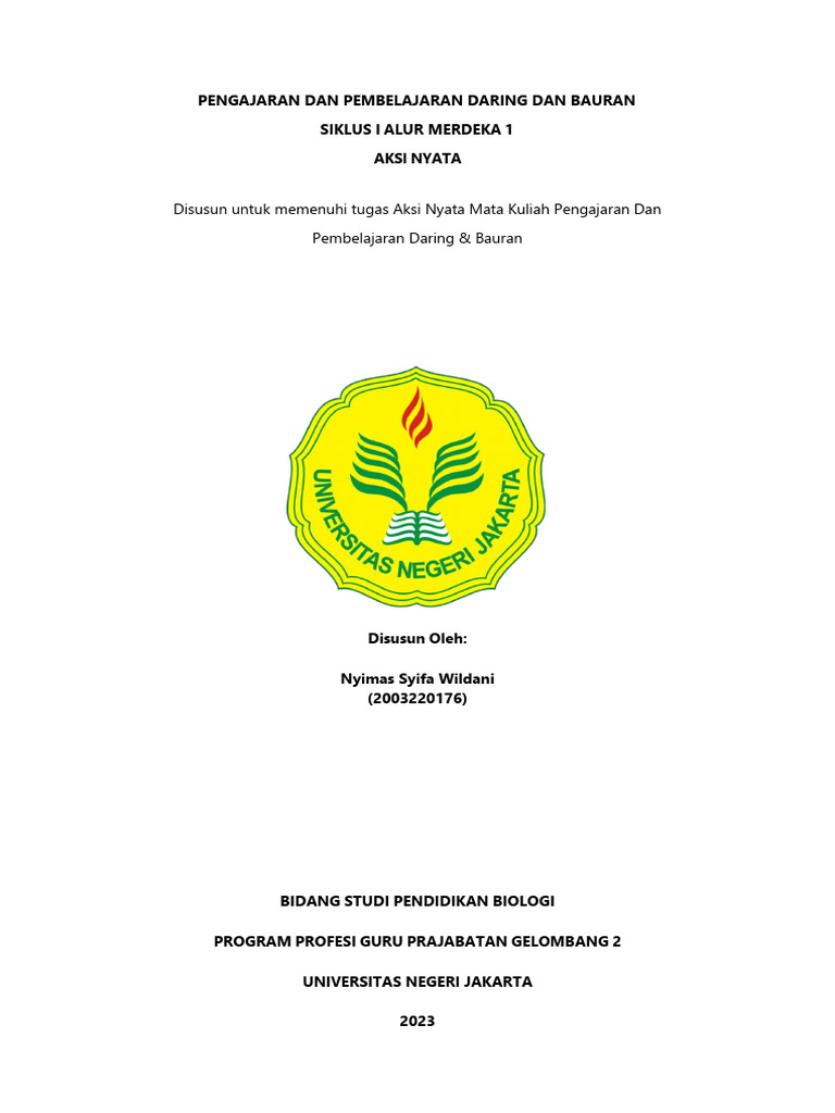 Aksi Nyata - Siklus I - Merdeka I | PDF
