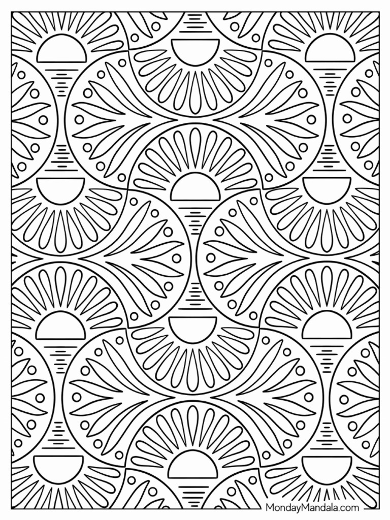 Easy Flower With Circles Repeating Pattern | PDF