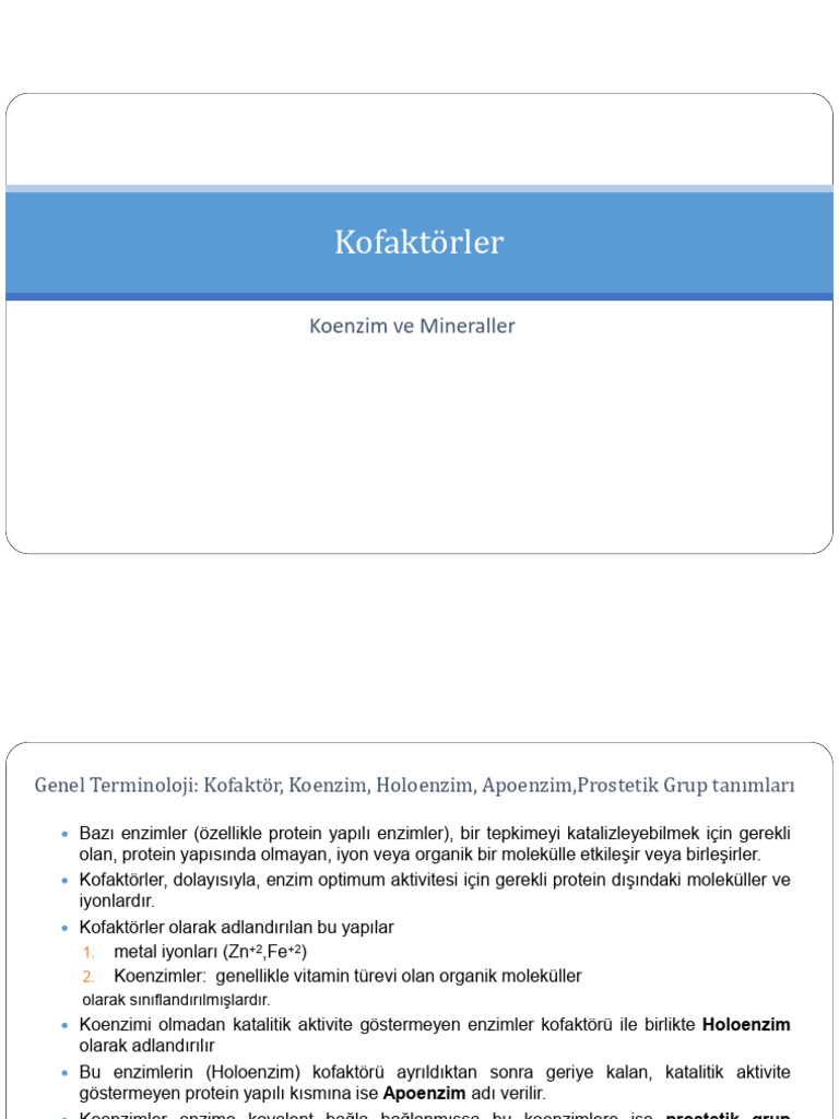 Kofaktor Ve Koenzimler-2018 | PDF
