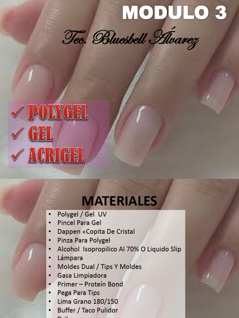 Gel y Polygel | PDF | Clavo (anatomía) | Pintura acrilica