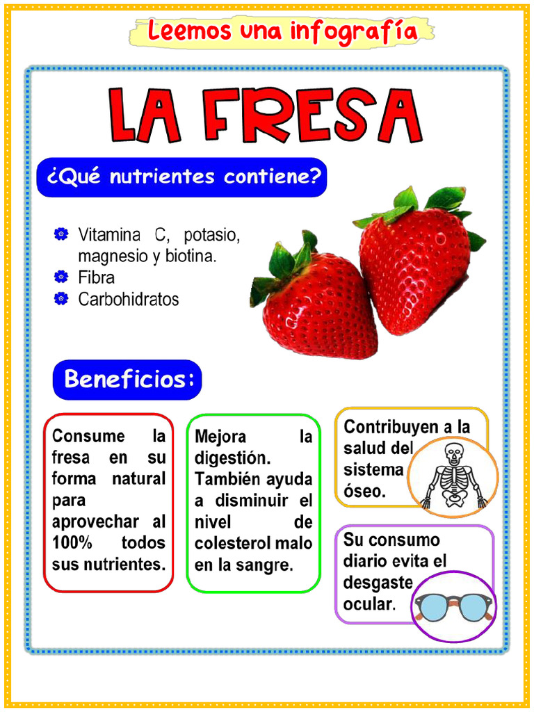 Ficha Leemos Una Infografía Fresa-Maestra Janet | PDF