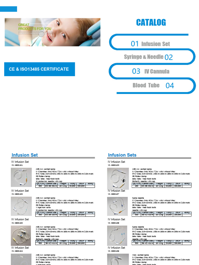 CATALOG - Infusion Set, Syringe, IV Cannula, Blood Tube - EK Colorlife ...