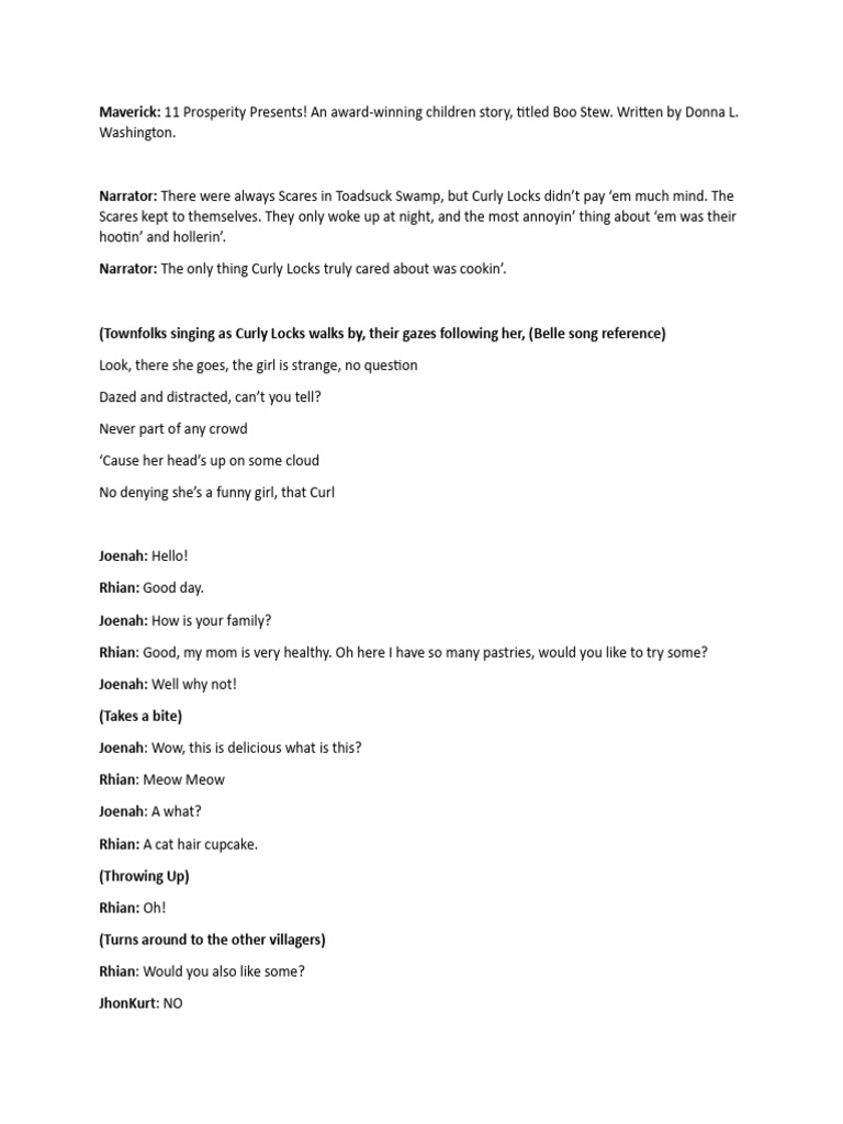 Boo Stew Script | PDF