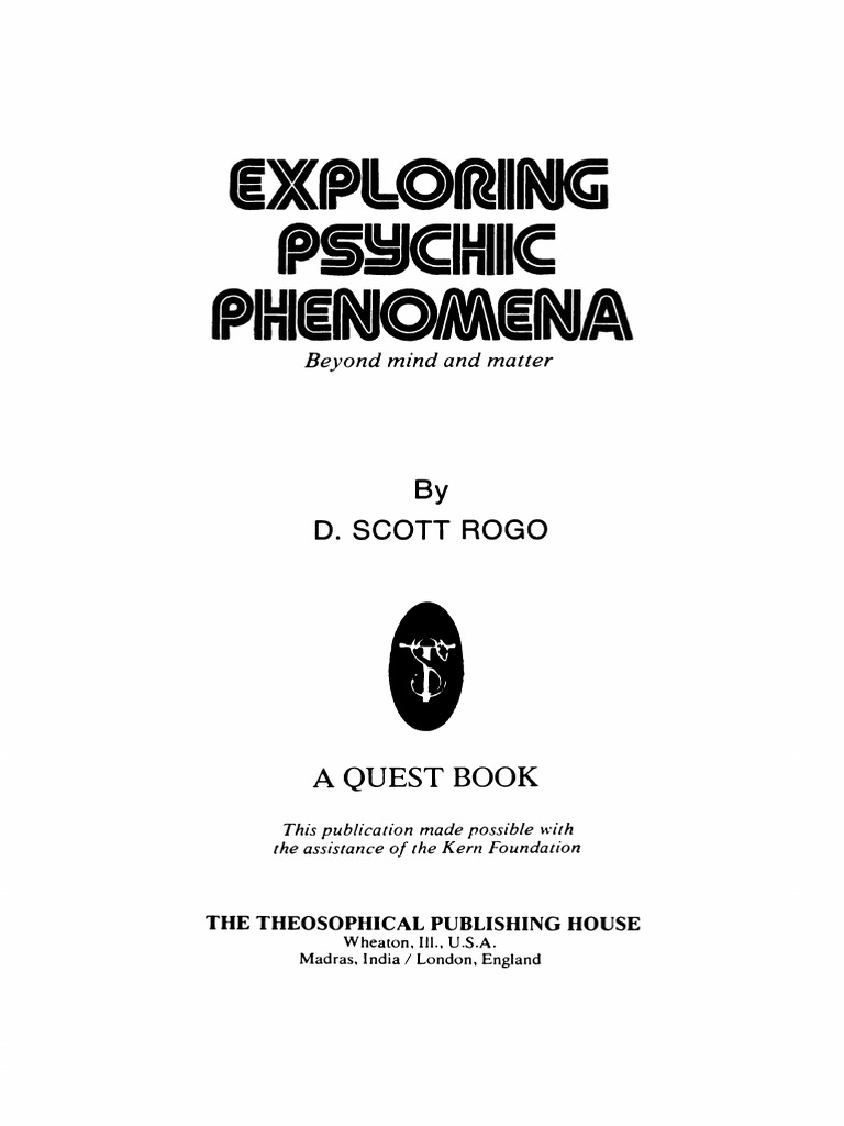 Rogo Exploring Psychic Phenomena Pdf