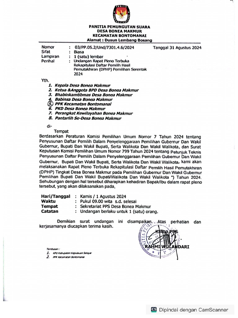 Undangan Pleno DPHP | PDF