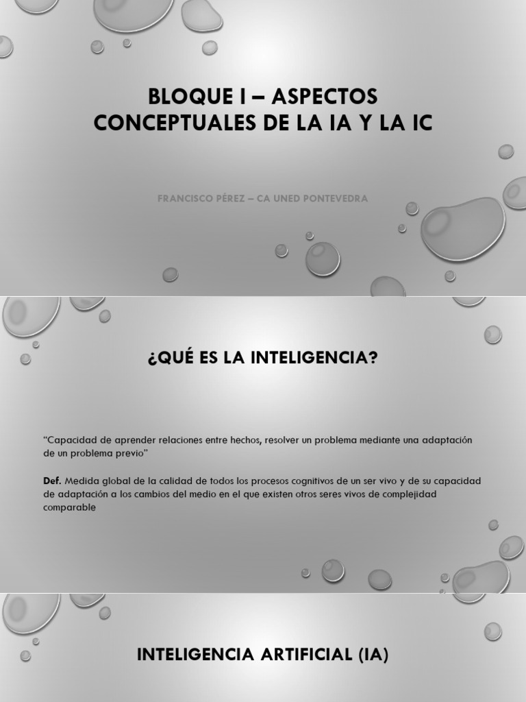 Bloque I - Aspectos Conceptuales de La IA - Presentación | PDF ...