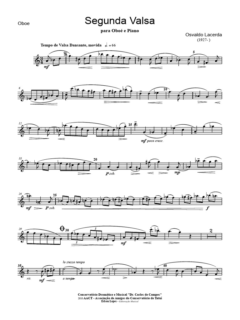 7 - Segunda Valsa - Oboe Solo | PDF