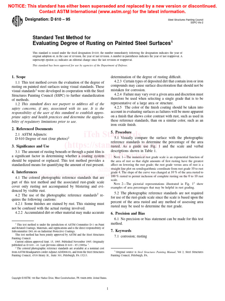 Astm D610 95 | PDF | Rust | Corrosion