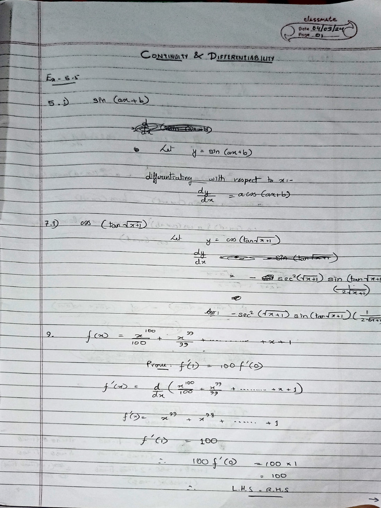 Sourav Sir's Mathematics Copy Extra Work 2024-25 | PDF