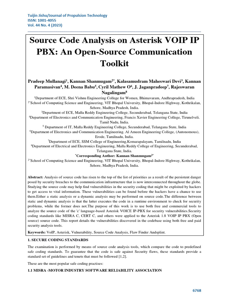 Source Code Analysis On Asterisk VOIP IP | PDF | Pointer (Computer ...