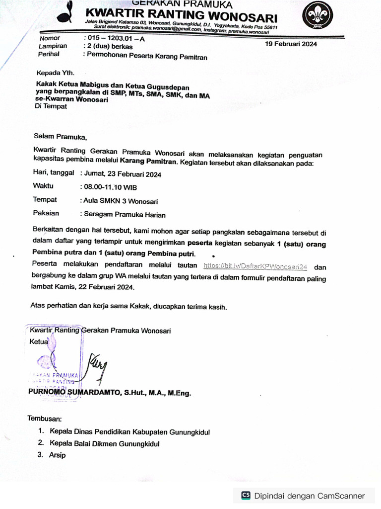 Undangan Kwartir Ranting | PDF