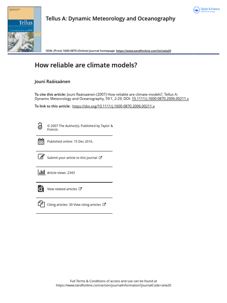 How Reliable Are Climate Models | PDF | Climate | General Circulation Model