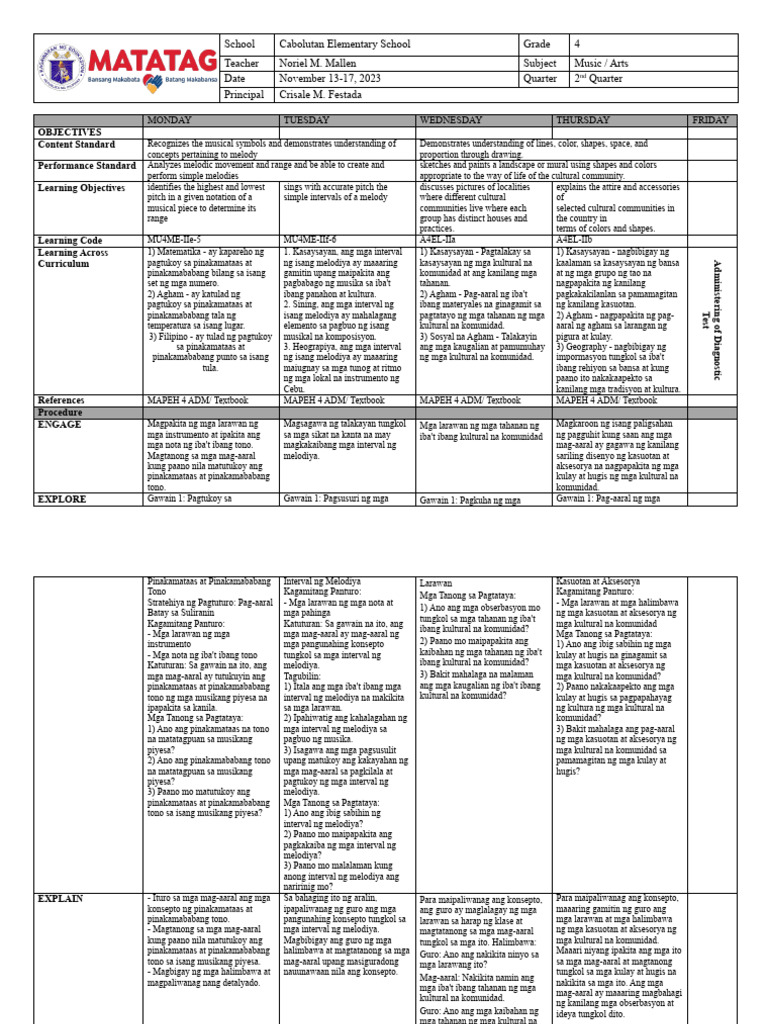 MAPEH 4 Week 2 | PDF
