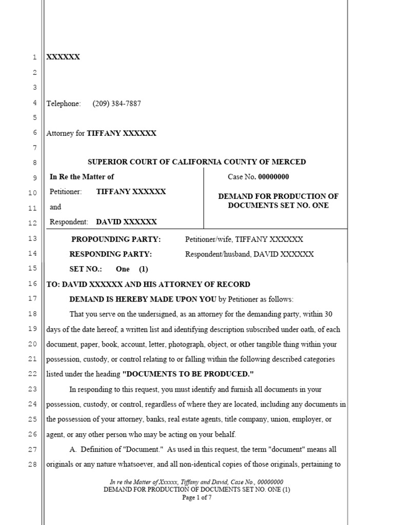 Demand For Production MASTER in Pro Per | PDF | Mail | Securities (Finance)