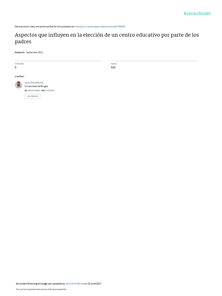 Aspectos Que Influyen en La Eleccion de Un Centroeducativoporpartedelospadres | PDF | Maestros ...