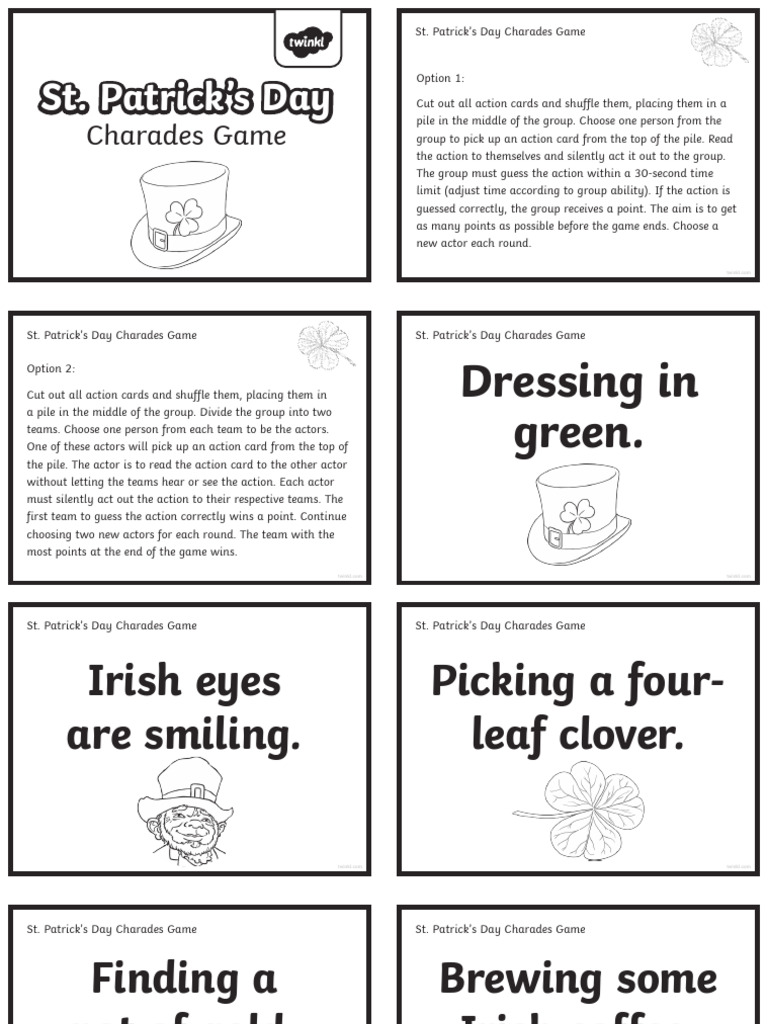St. Patrick's Day Charades Game Guide | PDF